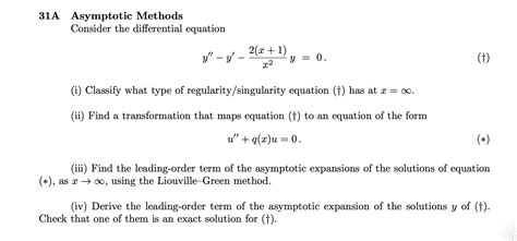 Solved 31a Asymptotic Methods Consider The Differential