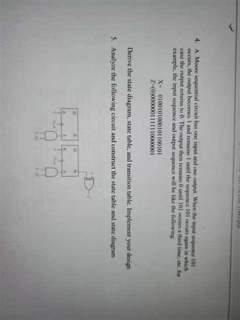 Solved Julsufv5par 4 A Moore Sequential Circuit Has One