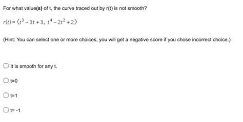 solved for what value s of t the curve traced out by r t