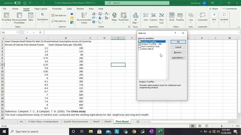 Data Analysis Toolpak Setup For Excel Youtube