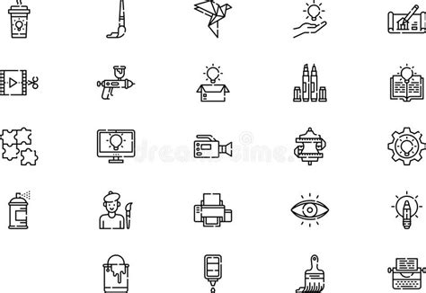 Creativity Icons Collection Is A Vector Illustration With Editable Stroke Stock Vector