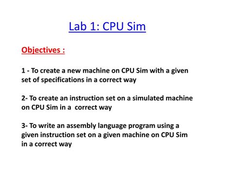 PPT Lab1 CPU Sim Lab2 Memory Extended Chips Using Proteus Simulator PowerPoint
