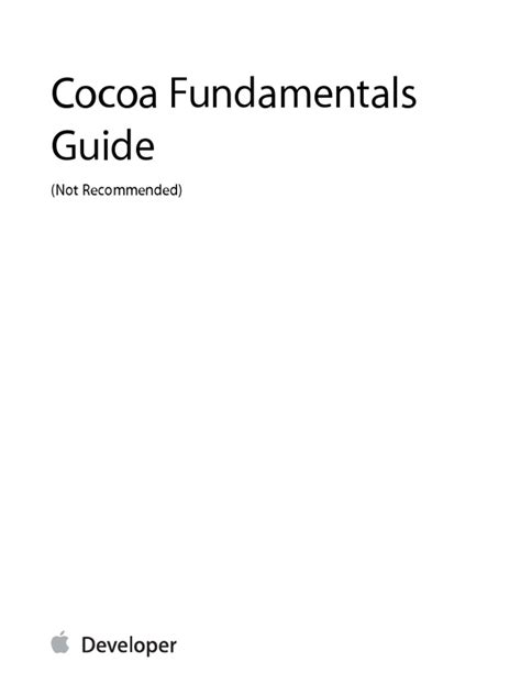 Cocoa Fundamentals Pdf Xcode Objective C