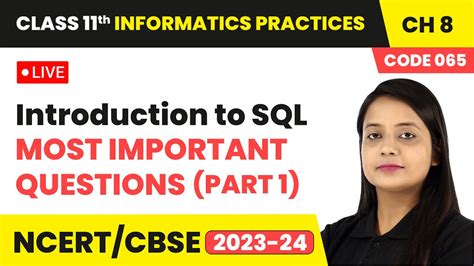 Introduction To Sql Most Important Quetions Part 1 Class 11
