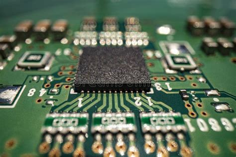 Motherboard Closeup CPU Electrons Circuit Board With Electrons Electronic Circuit Board Close