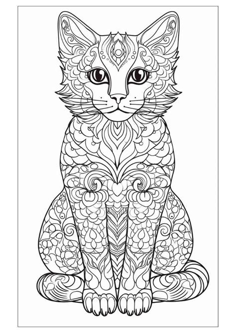 100 Free Cat Coloring Pages For Adults