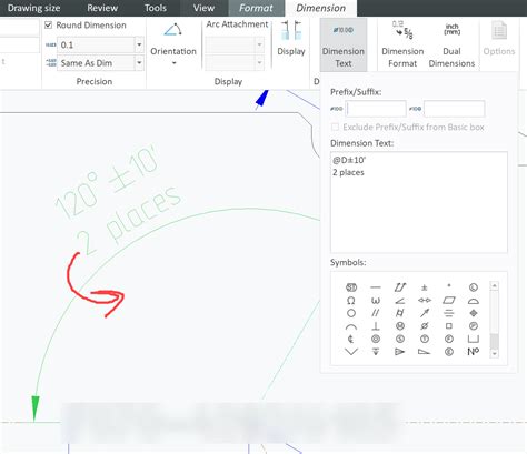 solved text below angular dimensions in drawings ptc community