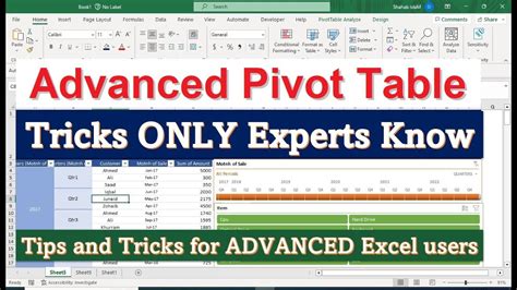 advanced pivot table tricks only experts know youtube free youtube