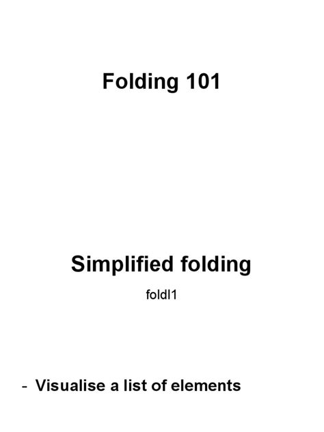 Folds 101 Pdf Programming Paradigms Mathematical Logic