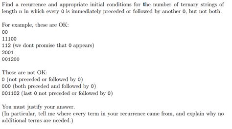 solved find a recurrence and appropriate initial conditions