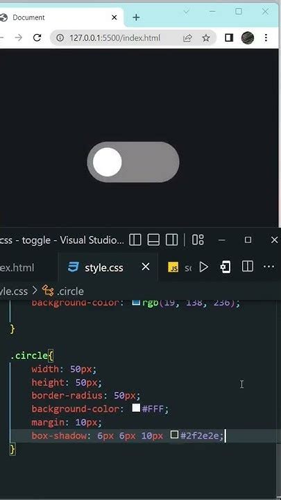 Create Toggle Button In Html Css And Javascript Shorts Youtube