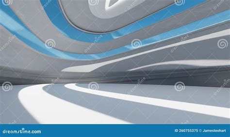 3d Rendering Futuristic Streamlined Interior Space Design Stock Illustration Illustration Of