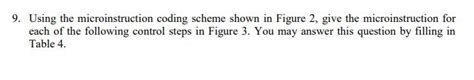 9 Using The Microinstruction Coding Scheme Shown In