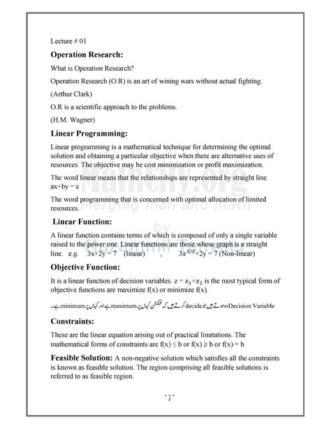Graphical Solution To Lpp Lecture 01 Operation Research What Is Operation Research