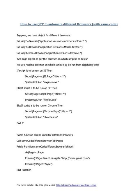 Qtp Automation Resume