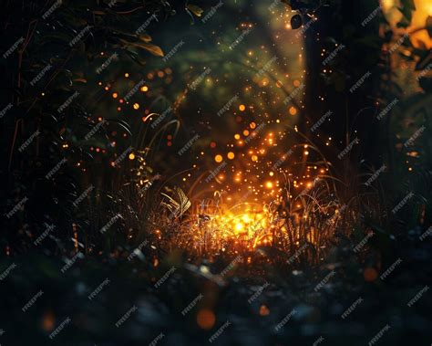 There Is A Firefly Flying Through The Air In The Forest Generative Ai Premium Ai Generated Image