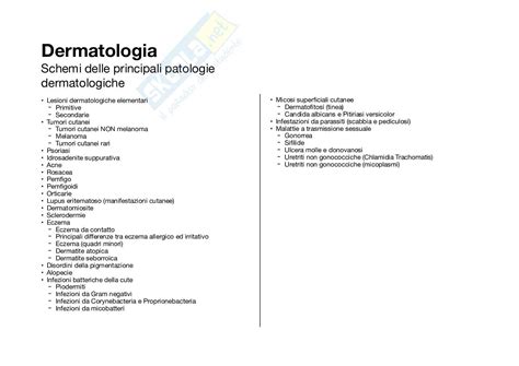 dermatologia schemi e mappe concettuali