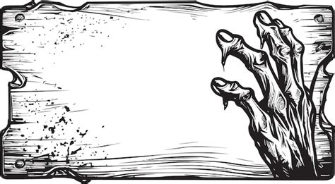 Wretched Warning Vector Icon Of Zombie Hand Signboard Ghostly Guidance