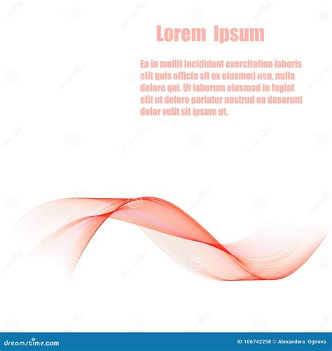 Abstract Smooth Color Wave Vector Curve Flow Red Motion Illustration Stock Vector