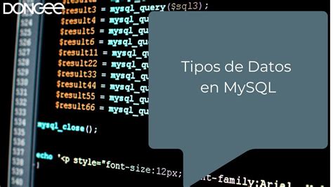 Tipos De Datos En Mysql