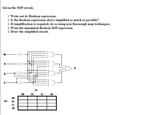 given the sop circuit 1 write out its boolean expression 2 is the