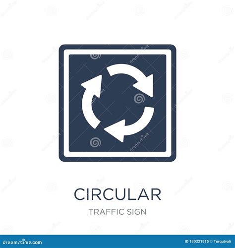 Circular Intersection Sign Icon Trendy Flat Vector Circular Int Stock Vector Illustration Of