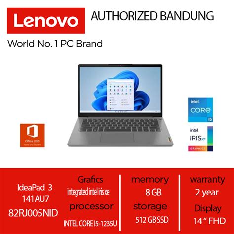 Jual Lenovo Ideapad Slim I Iau Rj Nid Core I U Gb Gb Ssd Fhd Win Home