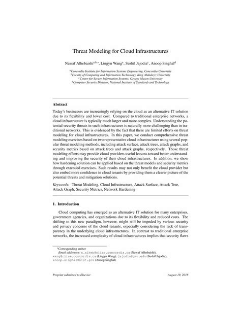 Pdf Threat Modeling For Cloud Infrastructures Dokumentips