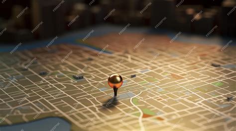 Premium Ai Image Gps Map Pointer On Map Realistic Navigation Concept