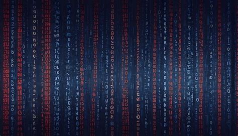 Premium Vector A Background Of Glowing Red And Blue Lines Of Code Against A Dark Blue