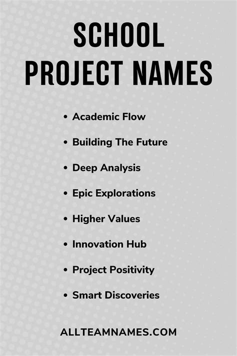 325 Best Project Names For Work School Or Volunteering