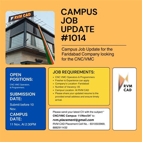 Rvm Cad On Linkedin Cnc Vmc Campus Job Update At Rvmcad Apply Now