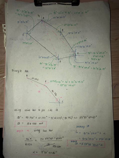 [solved] area by splitting it into multiple triangles abc acd and ade