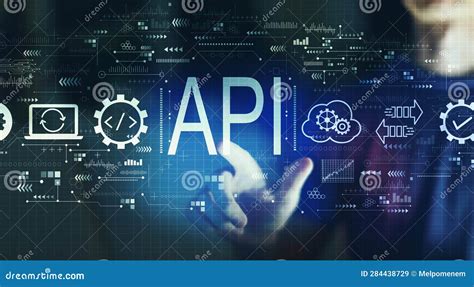 Api Application Programming Interface Concept With Young Man In The