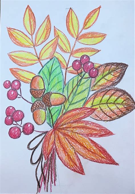 Осенний букет рисунок на День учителя