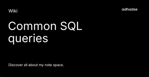 Common Sql Queries Wiki