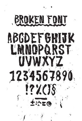 Vintage Gothic Font With Shadow Royalty Free Vector Image