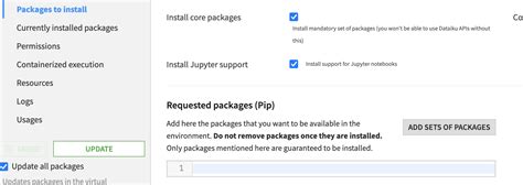 time series forecasting installing additional packages — dataiku