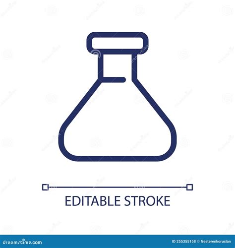 Erlenmeyer Flask Pixel Perfect Linear Ui Icon Stock Vector Illustration Of School Erlenmeyer