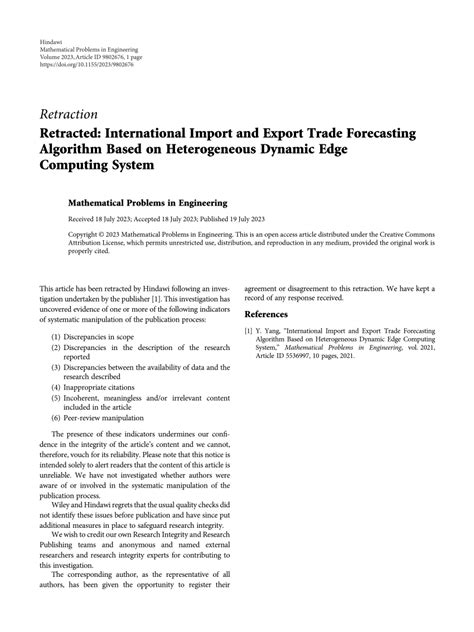 Pdf Retracted International Import And Export Trade Forecasting Algorithm Based On
