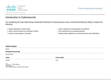 Shruti Ghosh On Linkedin Cisco Cisconetworkingacademy Cybersecurity Learnings Achievements