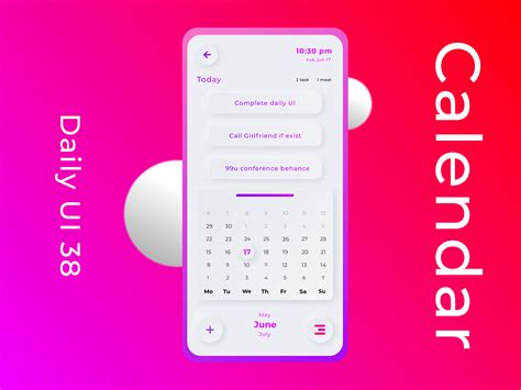 Calendar App UI Design Daily UI Day 38 On Behance Calendar App UI Design Daily UI Day 38 On Behance