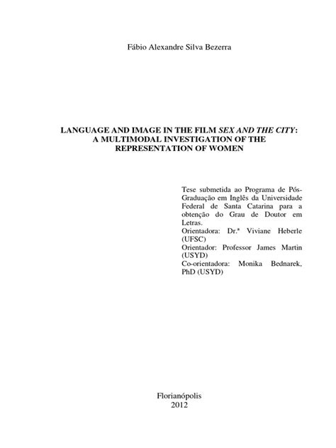 Language And Image In The Film Sex And The City A Multimodal Investigation Of The