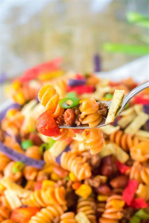 Cold Taco Pasta Salad With Catalina Dressing Recipe Taco Pasta