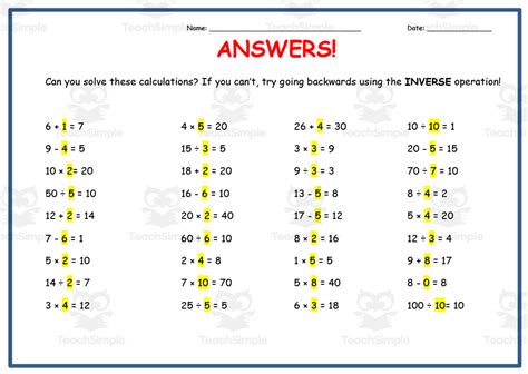 4 Operations Math Worksheet By Teach Simple