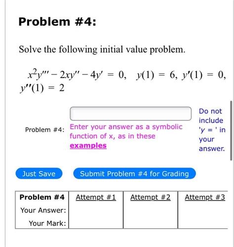 Solved Solve The Following Initial Value Problem