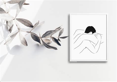 Oral Sex Abstract Line Art Minimalist Erotic Couple Making Love Sex Digital Print Sensual