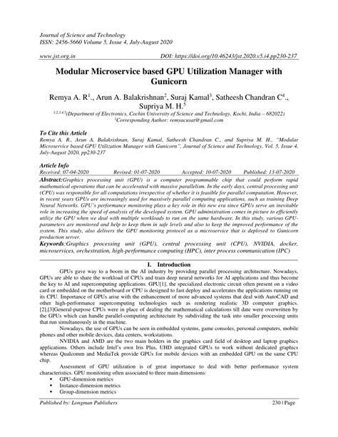 Pdf Modular Microservice Based Gpu Utilization Manager With Gunicorn