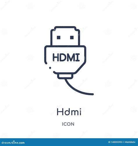 Linear Hdmi Icon From Electronic Devices Outline Collection Thin Line Hdmi Vector Isolated On