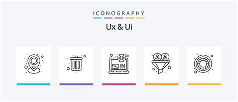 Ux And Ui Line 5 Icon Pack Including Implementation Development Prototype Mobile App